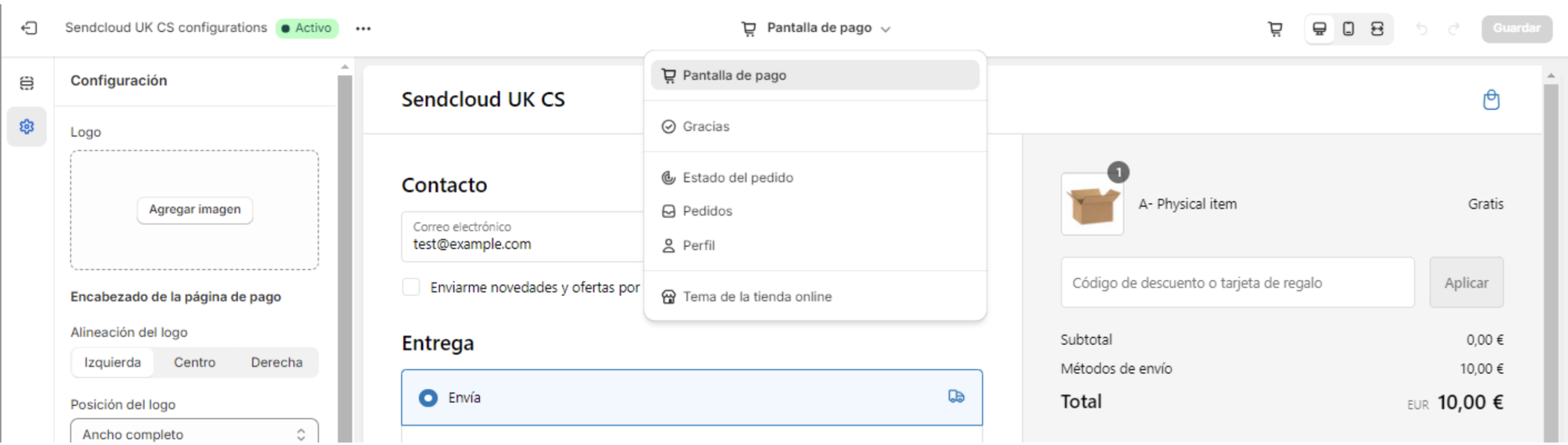 Guía de configuración de puntos de servicio de Shopify – Sendcloud Help Center